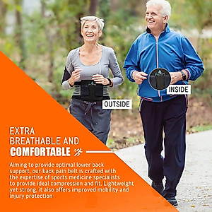 AllyFlex Sports® Lumbar Support - Back Brace For Men & Women Ergonomic Design and Lightweight Breathable Material Provide Back Support and Pain Relief for Waist - XS/S (25.0'' - 31.5'')