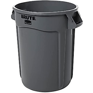 Rubbermaid Commercial 263200GY Round Brute Container Plastic 32 gal Gray (1)