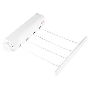 Retractable Washing Line, 4 Lines 10.50ft Clothes Airer Indoor Wall Punch Flexible Laundry Washing Line Drying Rack