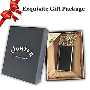 2023 New Dragon Lighter, Unique Torch Lighter Switchable Soft / Jet Flame, Butane Refillable Cool Lighter Creative Gift for Men(Without Fuel) (Black Dragon)