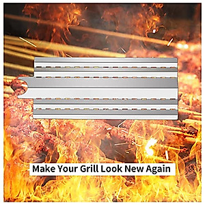 Zemibi Grill Replacement Parts for Kenmore 415.23667310, Char broil 463439915, 463322613 Gas Grill Models, 14.75" Grill Heat Plates, Burner Tubes and Adjustable Crossover Tube, 4 Pack, Stainless Steel