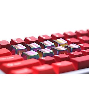 Teamwolf stainless steel MX Metal Keycap for keyboard gaming key QWERWASD R2 R3 light through back lit Black Blue Gold gradient (TW Silver QWERWASD)