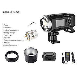Godox AD400 Pro AD400Pro 400ws GN72 TTL Battery-Powered Monolight, 1/8000 HSS Outdoor Flash Strobe Light, Built-in Godox 2.4G System, 390 Full Power Pops, 0.01-1s Recycle Time, 30w LED Modeling Lamp
