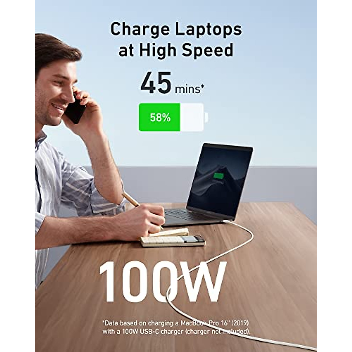 Anker Powerline III USB C to USB C Charger Cable 100W 6ft 2.0, Type C Charging Cable for iPad Mini 6, iPad Pro 2020, iPad Air 4, MacBook Pro 2020, Galaxy S20 Plus S9 S8, Pixel, Switch, LG V20 (White)