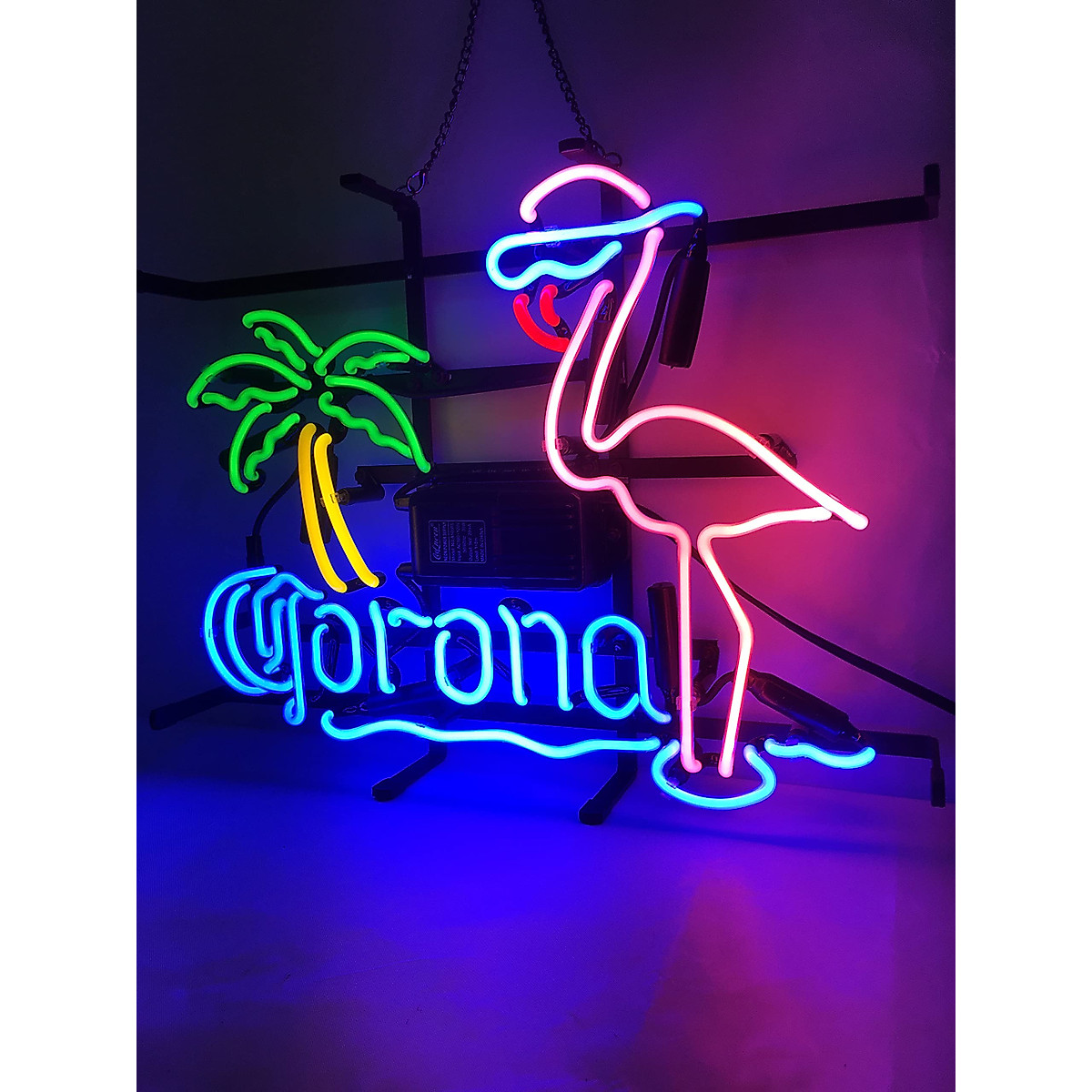 Neon Signs Corona Flamingo Palm Tree Beer Bar Bistro Real Glass Man Cave Custom Neon Sign Wall Decor