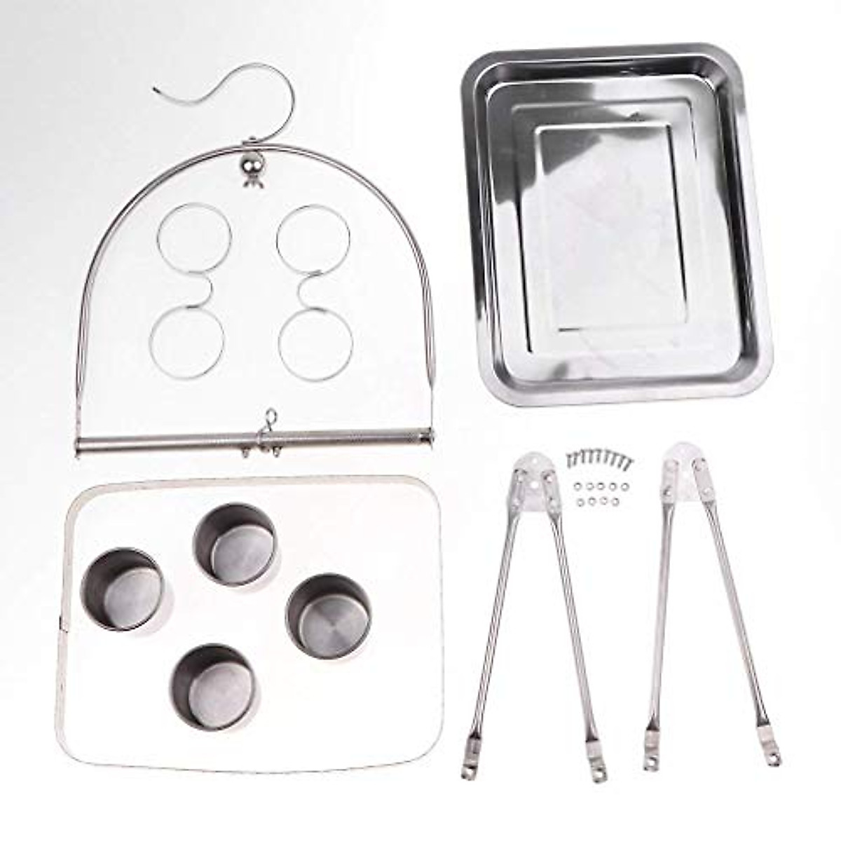 Bird Platform Playground Stainless Steel Perch Gym Stand with Food Bowls for Parrot Macaw African Grey Budgies Parakeet Conure Cage Exercise Toy (S)