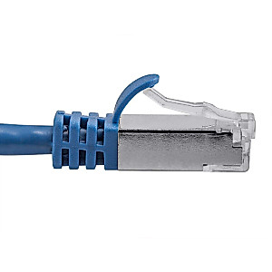 Monoprice Cat7 Ethernet Patch Cable - Flexboot RJ45, Stranded, 600Mhz, S/FTP, CMX, 26AWG, 100 Feet, Blue - Entegrade Series