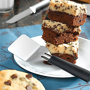 Rada Cutlery Mini Dessert Server 7-1/2 Inch Stainless Steel Small Spatula Resin, Made in the USA, Black Handle