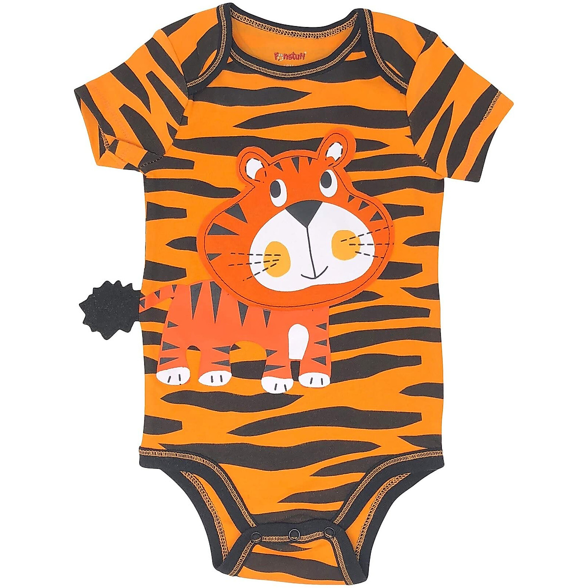 Funstuff Baby Boy Girl 5 Pack Animal Bodysuits Lion Panda Dinosaur Tiger Shark (0-3 Months)