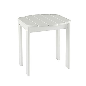 Linon Adirondack, White End Table, 18.5"D x 18.11"W x 18.11"H