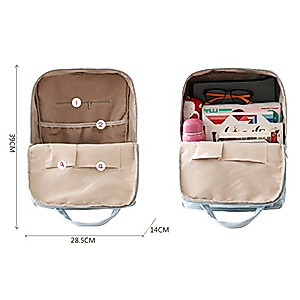 Women Girls Japanese And Korean Style Bags Kawaii Cat Canvas School Backpack (Blue) One Size