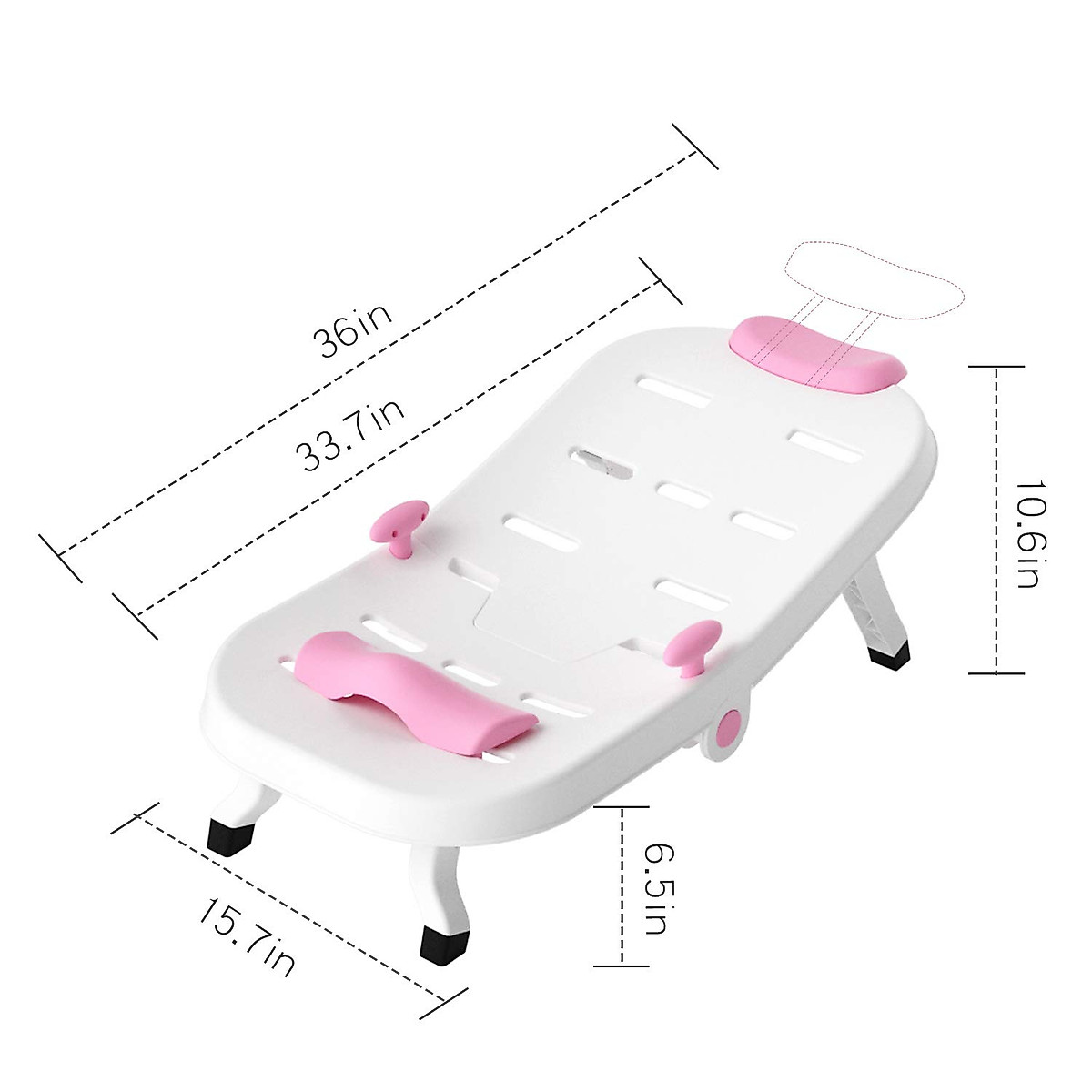 Fedicelly Toddler Shampoo Chair Bather Girls, Kids Hair Washing Bath Seat, Children Head Hair Rinser Salon Chair(Pink)