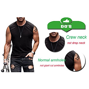 Heralady Mens Tank Tops Sleeveless Casual Crewneck Workout Gym Muscle Athletic Shirt White XXLarge