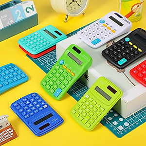 50 Pieces Pocket Calculator Bulk Basic Calculator Small 4 Function Calculator Battery Powered Handheld Kids Calculator Mini Calculators for Students Desktop Primary School Home Office, 2 Styles
