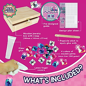 PURPLE LADYBUG DIY Sparkly Girls Jewelry Box for Girls 8-12 Yrs Old - Fun 10 9 8 7 6 Year Old Girl Birthday Gift Idea & Crafts for Girls 8-12 - Girl Toys 8-10, Arts and Crafts for Kids Ages 6-8 Girls