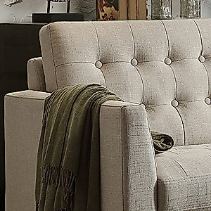 Rosevera CB3 Loveseat Long para Sala Love Seats Furniture Sofa in a Box Small Area Couches for Living Room, Standard, Beige