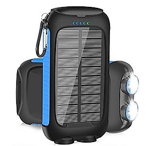 Annero Solar-Charger-Power-Bank -38800mAh Portable Solar Phone Charger, QC3.0 Fast Charger 3.1A Type C & Micro USB Ports with LED Flashlight for All Cell Phone and Electronic Devices