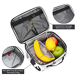 Rickyh Style Lunch Box with Padded Liner, Spacious Insulated Lunch Bag for Men and Women, Durable Thermal Lunch Cooler with Strap, 2 Pockets, 10 x 8 x 3.7 in