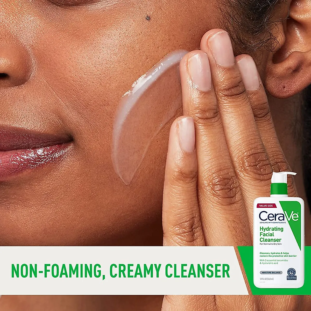 CeraVe Hydrating Face Wash and Hyaluronic Acid Serum with Vitamin B5 Set | 19oz Face Wash + 1oz Serum | Hydrating for Dry Skin | Fragrance Free