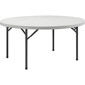 Lorell Banquet Folding Table - Round Top x 60" Table Top Diameter - 29.3" Height - Platinum/Gray