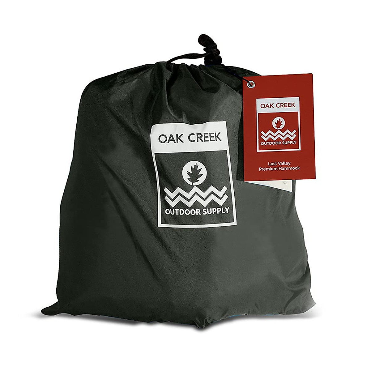 Oak Creek Camping Hammock and Accessories. Complete Package with Mosquito Bug Net, Rain Fly, Tree Straps. Great for Hiking, Backpacking, and Travel. Weighs Only 4 Pounds. Carbon Gray.