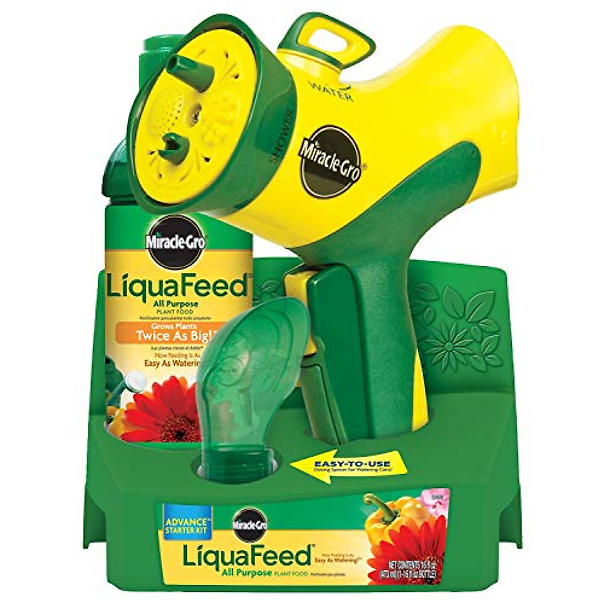 Miracle-Gro LiquaFeed All Purpose Plant Food Advance Starter Kit and Refills Bundle: One Feeder and Five Bottles