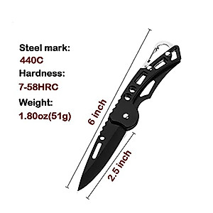 EPZEY Men's pocket folding knife, mini folding key chain knife with clip, women's stainless steel knife cutting knife, outdoor camping pocket knife, men's gift