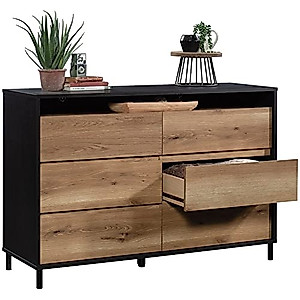 Sauder Acadia Way Modern 6-Drawer Dresser in Raven Oak, Raven Oak Finish