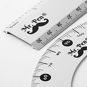 Mr. Pen– Metal Geometry Set, 4Pack, Metal Protractor, Aluminum Ruler, Metal Set Square, Triangle Ruler, Drafting Triangles, Triangle Ruler, Protractor Metal, Drafting Set, Geometry Kit, Drafting Ruler