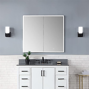 Altair Design Carsoli 36" Clear Glass Surface-Mount/Recessed LED Mirror Medicine Cabinet