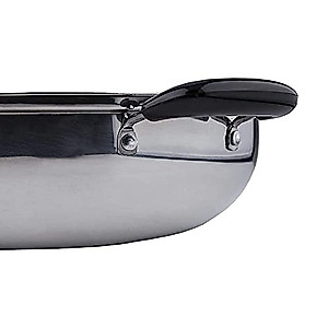 TAYAMA Stainless Steel Hot Pot With Divider, Silver, 11 inch