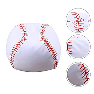 STOBOK 1Pc Stuffed Animal Storage Bean Bag Chair, Baseball Toys Baseball Decor Kids Chair Beanbag Chair Stuffed Baseball Plush Pillow Stuffed Animal Storage for Kids, 16.9inches