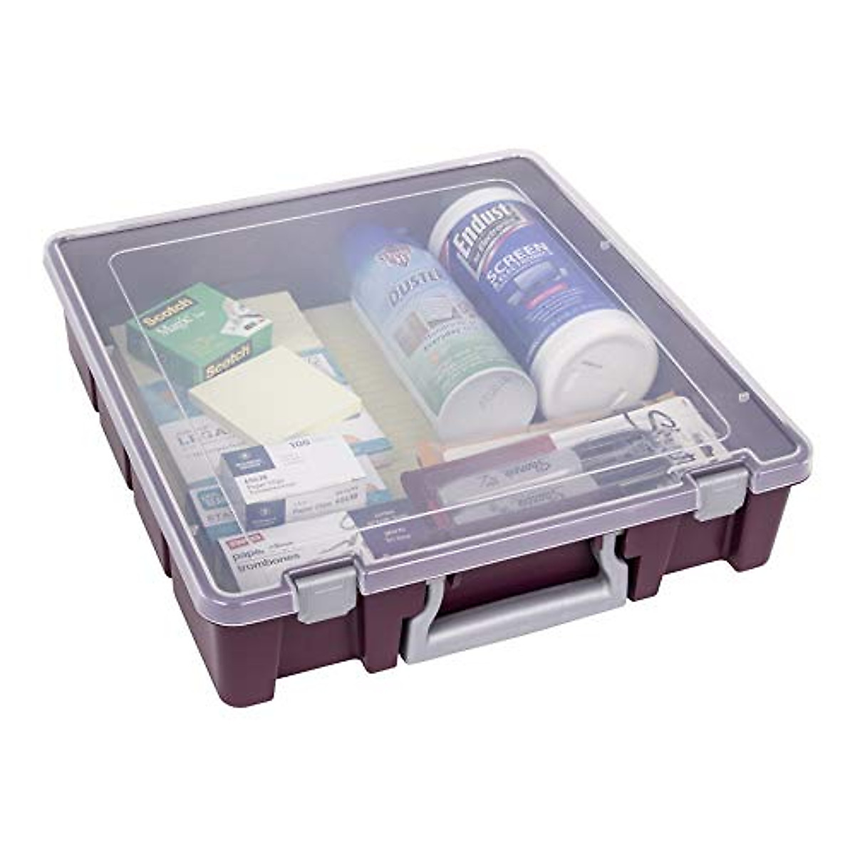 AB Designs 6955ABDP Super Satchel 1-Compartment Open Core, Stackable Home Storage Organization Container, Plum