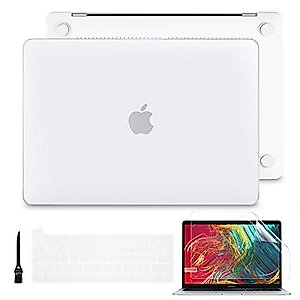 Batianda Laptop Case for MacBook Pro 13 A2338 M1/M2 A2289 A2251 Model 2020 2022 Release, PC Hard Shell Case with Keyboard Cover & Screen Protector for Newest Mac Pro 13-inch Touch Bar, Matte Clear