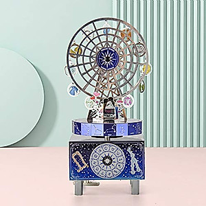 Microworld 3D Metal Puzzle, Music Box Zodiac Ferris Wheel Metal Model Kits, DIY 3D Puzzle Art Craft Gift Toy for Teen (Castle in The Sky)