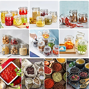 Glass Jars With Airtight Lid 24 Oz (Set Of 2) Wide Mouth Mason Glass Sealed Storage Canisters Leakproof For Coffee Sugar Nuts Spice Refrigerator Pickles & Preserves Tea For Fridge Kitchen Pantry