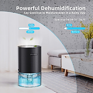 Dehumidifier, Small Dehumidifiers for Home 26OZ Mini Dehumidifiers for Basement, Small Room, Bathroom, Bedroom, RV, Quiet Dehumidifiers with Night Lights Up to 161 sq ft Black