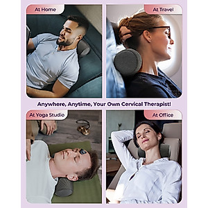 Neck Stretcher for Neck Pain Relief, Cervical Neck Traction Device with Magnetic Therapy Pillowcase, Neck Hump Corrector, Neck and Shoulder Relaxer for TMJ, Cervical Spine Alignment, Yellow