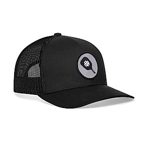 HAKA Pickleball Hat – Pickleball Paddle Trucker Hat for Men & Women, Adjustable Baseball Cap, Mesh Snapback, Outdoor Golf Hat - Black