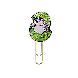 ReelFun Rabbit Hiding in Eggshell Planner Paper Clips, Bookmark, Back to School Supplies
