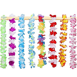 TSMJUWND Hawaiian Leis 100Pcs for Hawaii Tropical Luau Party Decoration(Colorful)