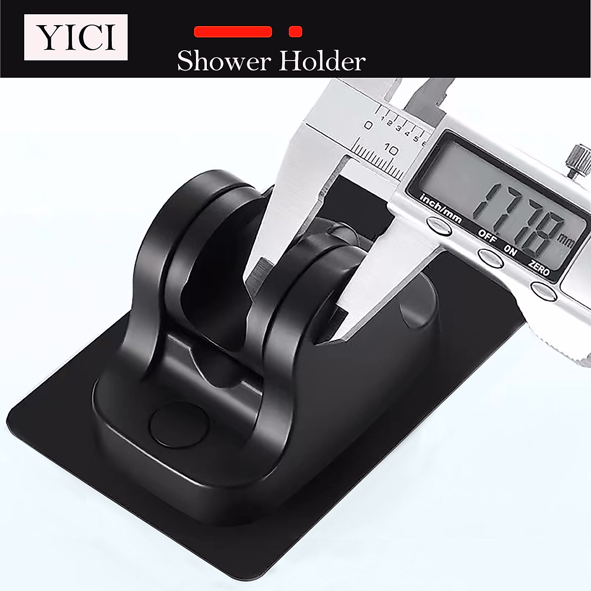 YICI Handheld Shower Bracket Shower Head Holder No Drilling Strong Adhesive Hand Shower Holder Angle Adjustable(Standard Black)