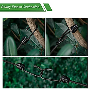 Techops Portable Clothesline, Retractable Adjustable Clothes Line Rope with 12 Clothespins, 13 Anti-Skid Clips, Windproof Travel Camping Drying Clothes Rope for Hotel, Outdoor and Indoor