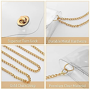 Sweetude 3 Pieces Clear Purse for Women Stadium Approved Clear Crossbody Bag Transparent Clutch Purses with Snap Closure for Sports Concert Prom Party Stadium Present