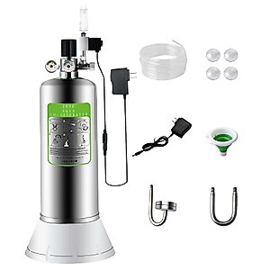 ZRDR 4L Co2 Generator System with Dual Gauge Display Pressure Gauge,DIY Co2 Generator System Kit, Automatic Pressure Relief Valve Bubble Counter for Plants Aquarium, Stable Output