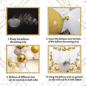 Balloon Garland Kit, (134 pcs) Balloon Arch Kit Silver, Gold and White, Baby Shower Party Balloons Balloon Tape, Balloon Arch Strip for Wedding, Graduation Gender Reveal, Balloons Party Decorations