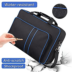 TECTINTER PS5 Carrying Case Travel Case PlayStation 5 Carrying Case Travel Bag,Compatible with PS5 Console Digital/Disk Edition,Large holding PS5 Controllers,Game Cards,HDMI,Laptop,Ideal Gift