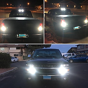 AUXLIGHT 3157 3156 3057 4157 3157K LED Bulbs Xenon White, Ultra Bright 57-SMD LED Replacement for Back Up/Reverse Lights, Brake/Tail Lights, Turn Signal/Parking or Running Lights (Pack of 2)