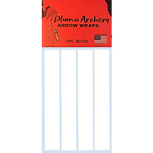 Pluma Archery Arrow Wraps Cut for Small Diameter Archery Shafts 5MM 0.204 Inch ID Arrows with Max Outside Diameter (OD) of 0.280 Inches Length 6 Inches Quantity - 12 (White)