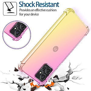 KOARWVC Case for Motorola ThinkPhone Case, Moto ThinkPhone 5G Case, Crystal Clear Case Gradient Slim Anti Scratch TPU Shockproof Protective Phone Cases Cover for Motorola ThinkPhone (Pink/Gold)